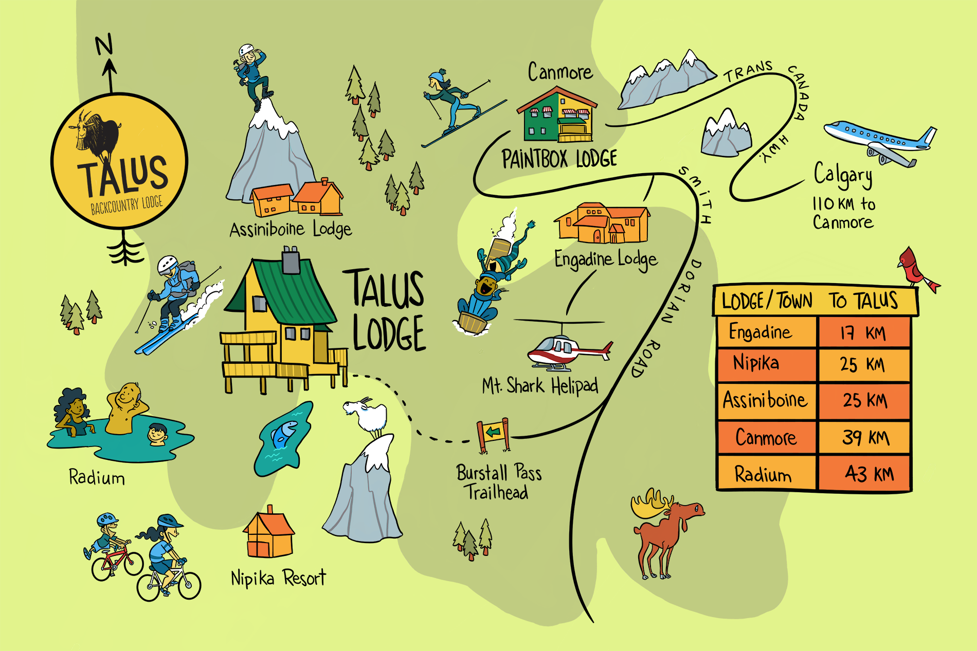 Location of Talus Lodge